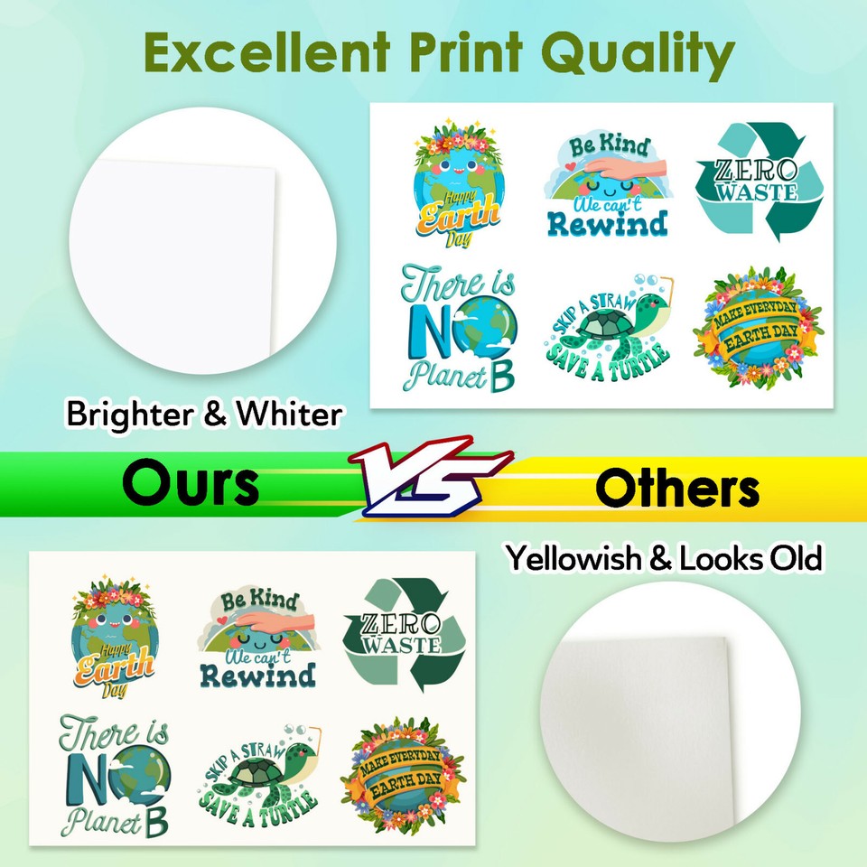 50 PK A-SUB Printable Vinyl Sticker Paper Glossy White Waterproof ...