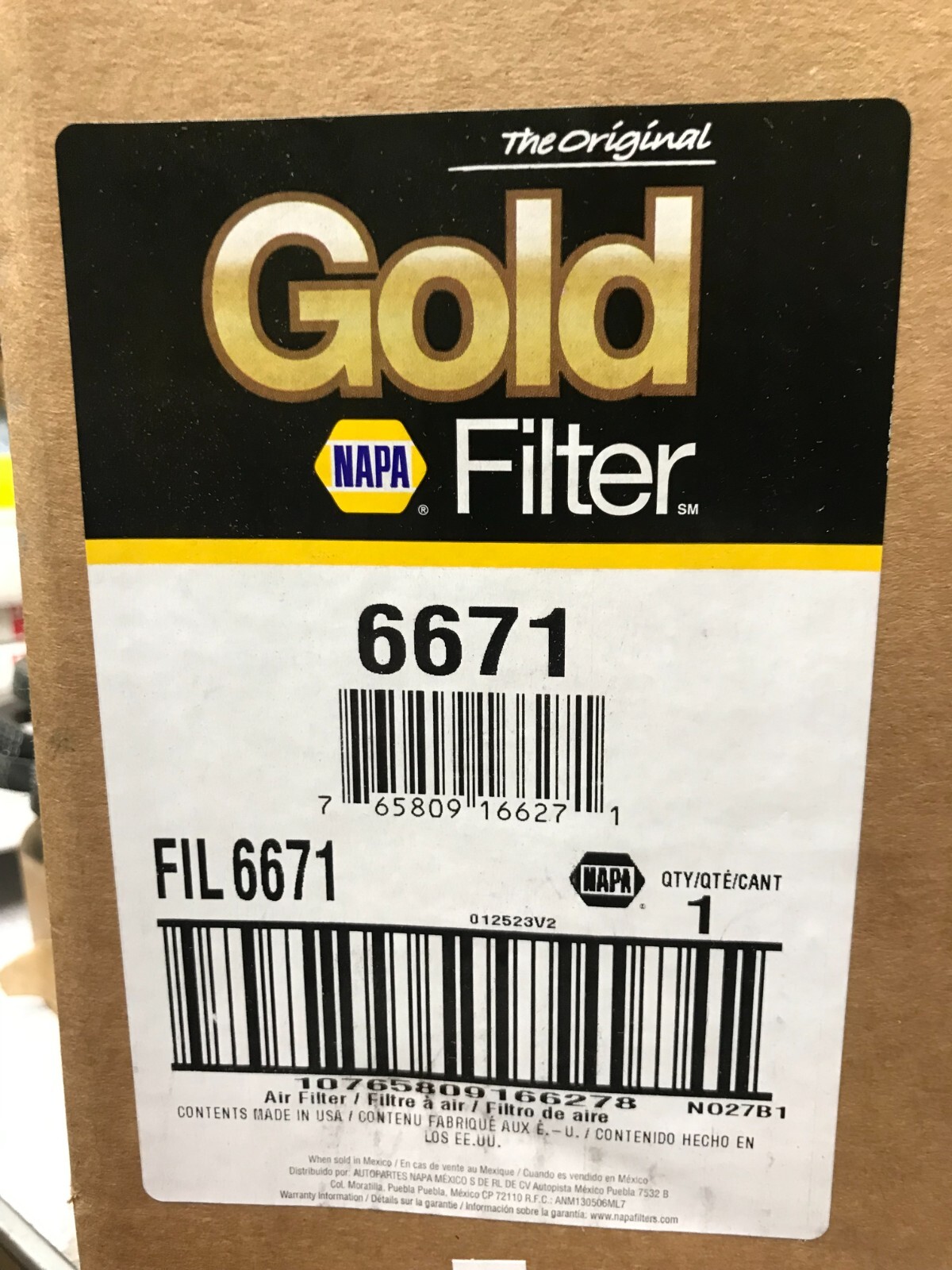 NAPA 6671 - Air filter cross reference