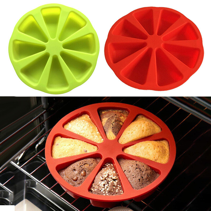 1 Piece Silicone Cake Mold 8 Hole Pizza Pan DIY Fondant Cake Mold ...