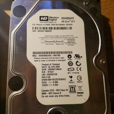 WD Caviar 640GB SATA 7.2K 3.5" Hard Drive WD6400AAKS 00A7B0 HDD | eBay