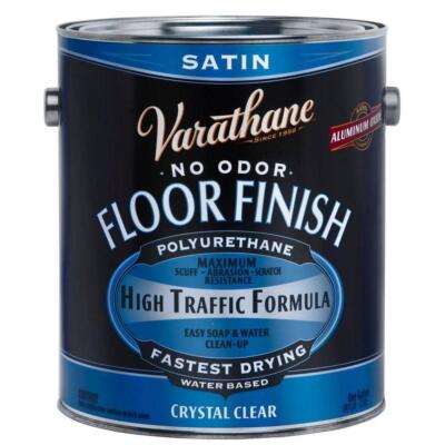 Varathane 230231 Crystal Clear Floor Finish 1 Gal Clear Satin Water ...