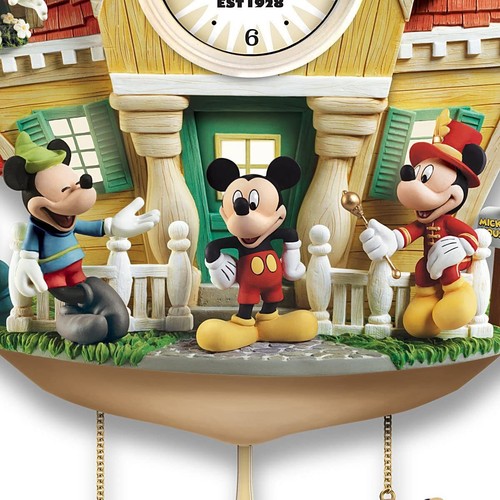 Disney Mickey Mouse Through The Years Cuckoo Clock with Lights Music ...