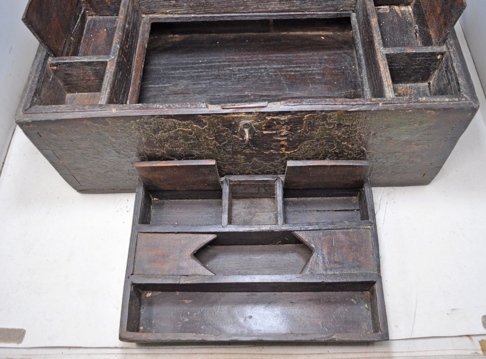 Antique Wooden Large Cash Chest Money Box Original Intricate Crafted ...