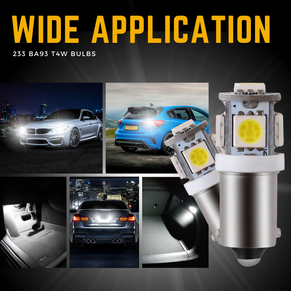 10x 233 Ba9s Led White Xenon T11 Glb989 T4w 6000k Side Light Bulbs ...