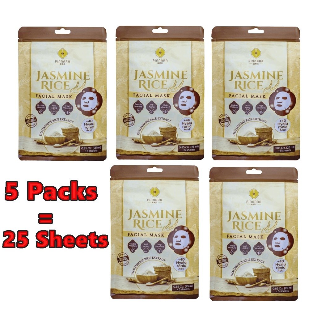 5 Pack X 5 sheets PINNARA Jasmine Rice Facial Mask | eBay