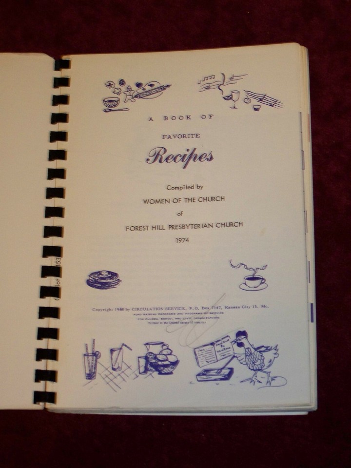 Forrest Hill Presbyterian Church Cookbook Charlotte North Carolina 1974 ...