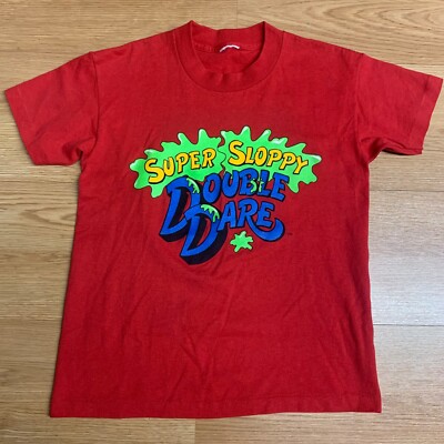 Vintage 80s Nickelodeon Super Sloppy Double Dare Game Show T-Shirt ...