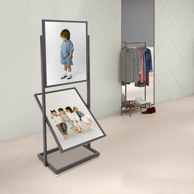 Standing Sign Holder, 2 Tier Poster Stand, Floor Stand Advertisement ...