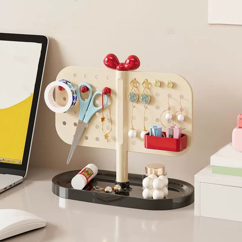 Adjustable Jewelry Storage Rack DIY Pegboard Organizer Dressing Table ...