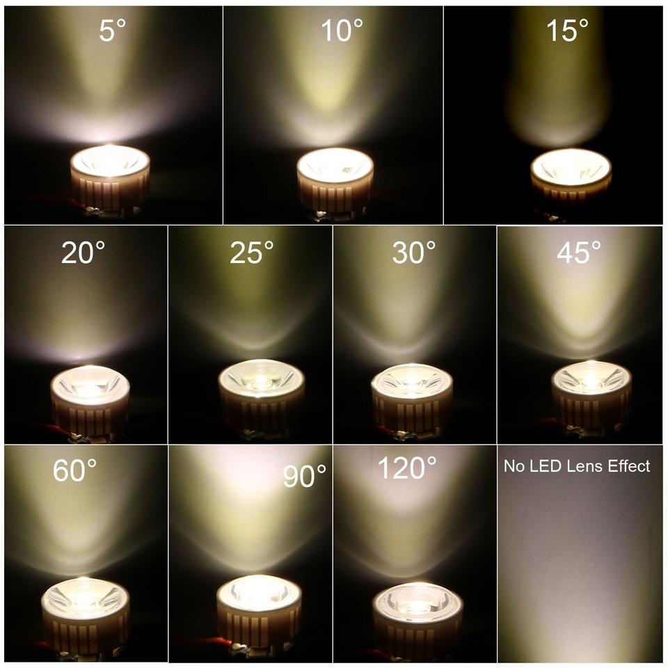 20mm High Power LED Lens, 30 Pcs 8 Degree Smooth Optical PMMA Lenses ...