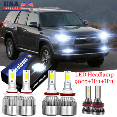 For Toyota 4Runner 2010-2020 LED Headlamp Bulbs Kit High/low Beam + Fog ...