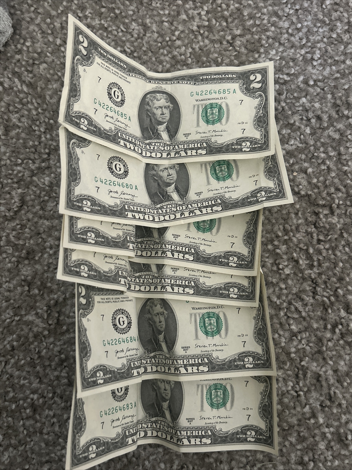 6 Rare Serial Number 4 $2 Bills 1917 A Brown Label Star Notes | eBay