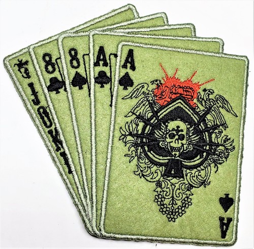 DEAD MAN'S HAND GREEN black IRON ON Sew On Embroidered Patch | eBay