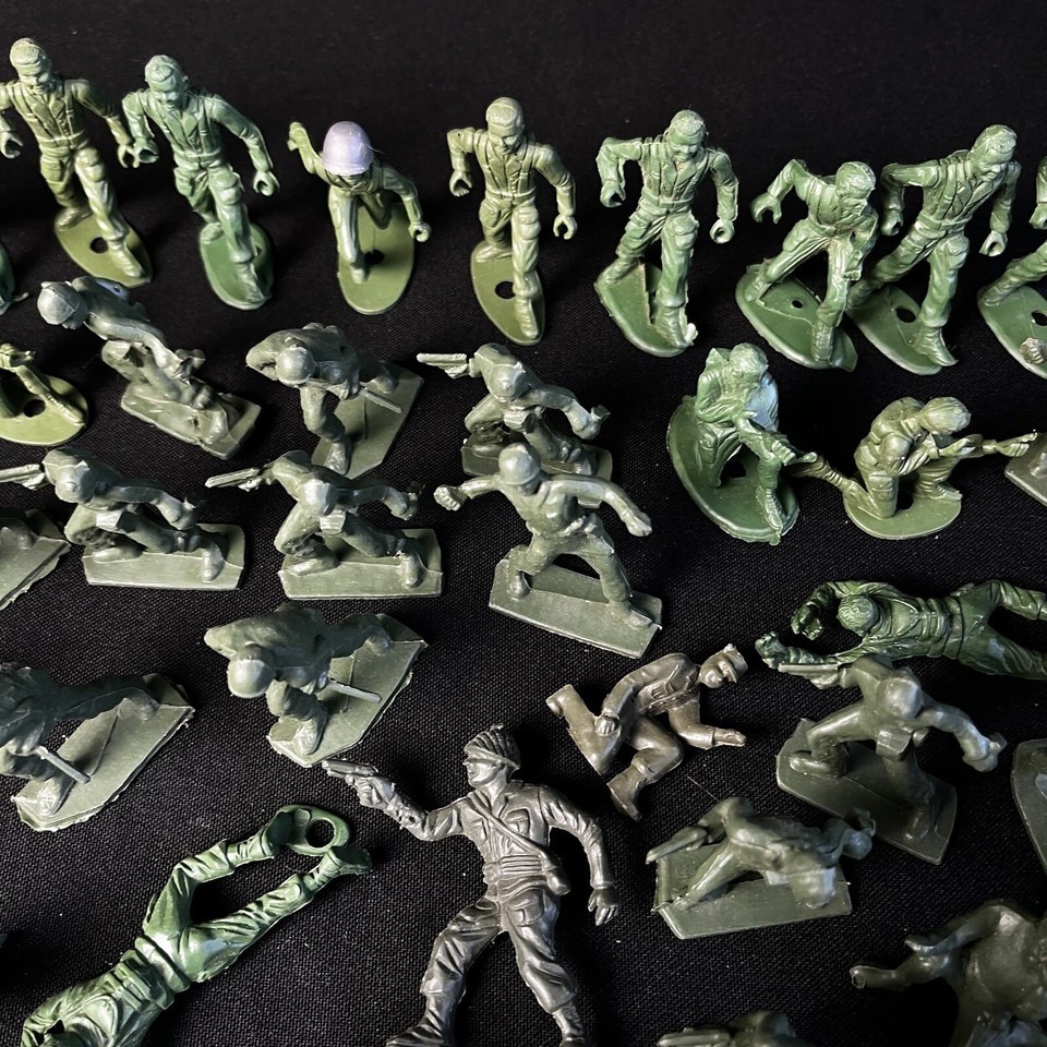 Lot of 53Vintage US Army Men Plastic Toy Soldiers Green Military | eBay