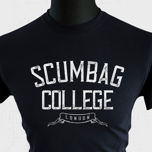 Scumbag College T Shirt Young Ones University Challenge Rik Vivian Neil Mike blk | eBay