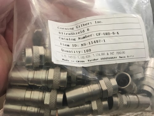 Corning Gilbert Coaxial Connector Ultrashield 6 Fitting GF-URS-6-K RG6 ...
