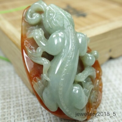 Certified Red+Light green Burma 100%Natural A jadeite jade Pendant ...