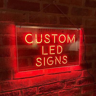 Custom LED Neon Look Sign Personalised Light Up Illuminated Bar Man ...