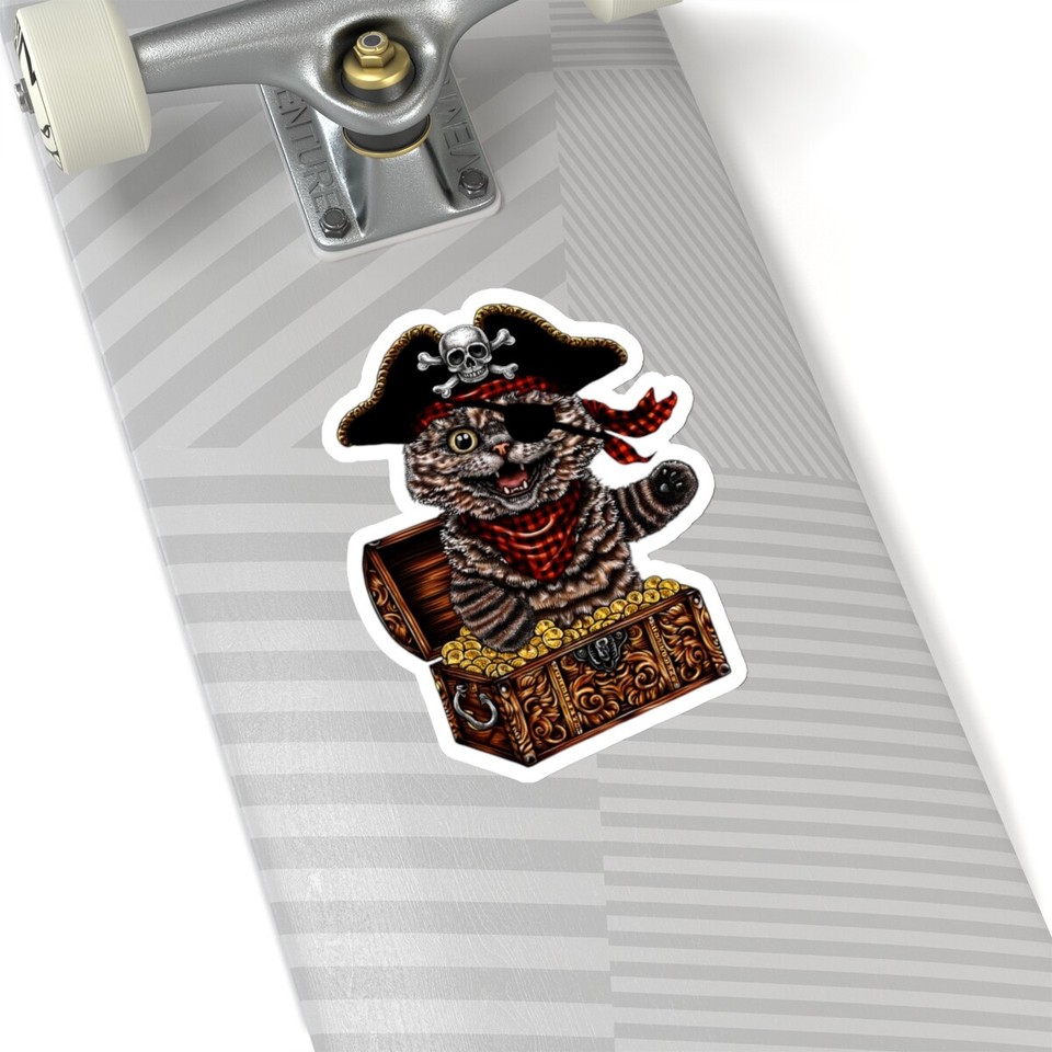 Sticker American Traditional Tattoo Style Cat Pirate Arggg 2x2" 3x3 ...