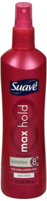 SUAVE HAIR SPRAY NON AEROSOL MAX HOLD UNSCENTED 11OZ X 4 BOTTLES ...