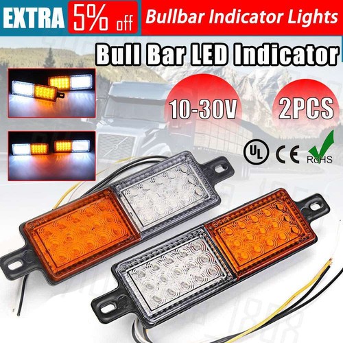 2x 30 LED Bullbar Indicator Lights Front DRL Amber Park For ARB TJM ...