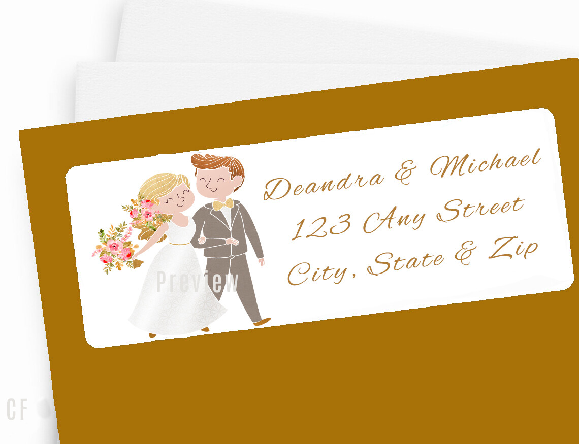 Bride And Groom Address Labels
