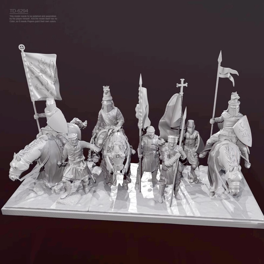 50mm resin figures model Medieval Wars (Knights and Infantry ...