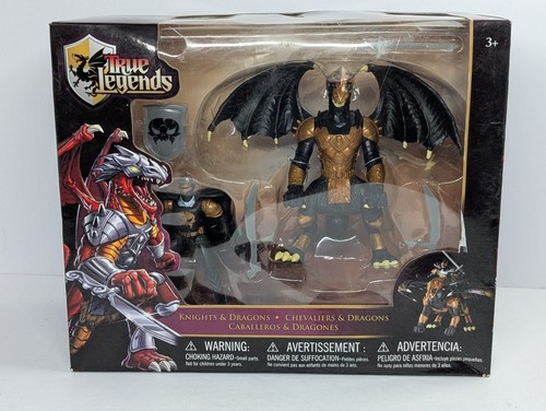 True Legends Black Knight & Blackheart Dragon Figure Set Toys R Us ...