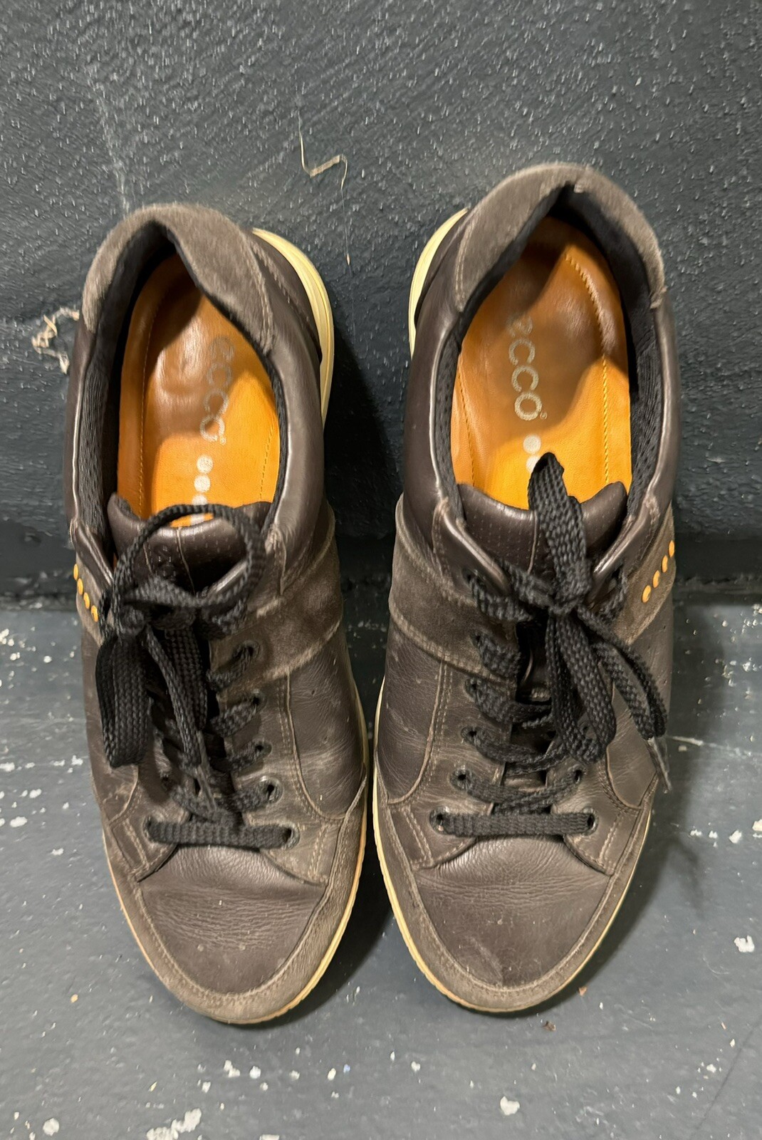 PREOWNED ECCO Golf Street Spikeless Shoes Coffee Brown EU 42 US 8 - 8.5 ...