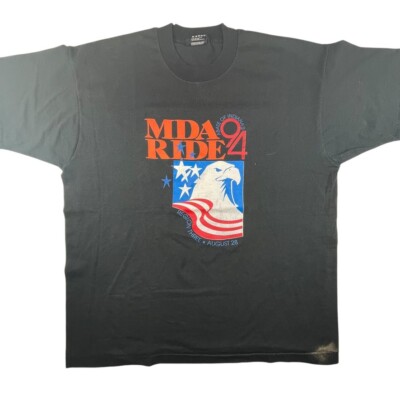 Vintage 1994 MDA Ride Abate Indiana vintage biker t-shirt single stitch ...