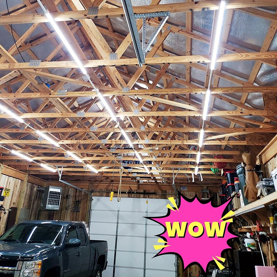 4ft T8, 4-100 Pack LED Tube, 36W Garage & Shop Lighting, Ceiling ...