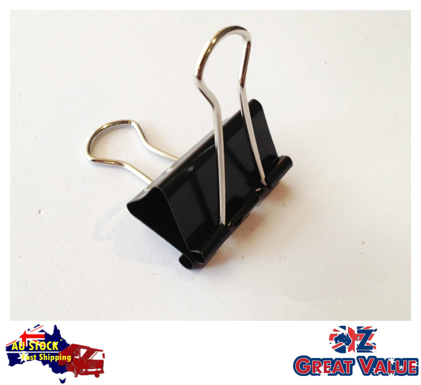 40pcs Black Bulldog Clips | Paper File Clips Stationery | 19mm S102B | eBay
