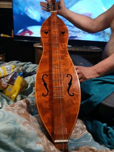 Wood Appalachian Dulcimer Natural Finish Brown Folk String Instrument ...