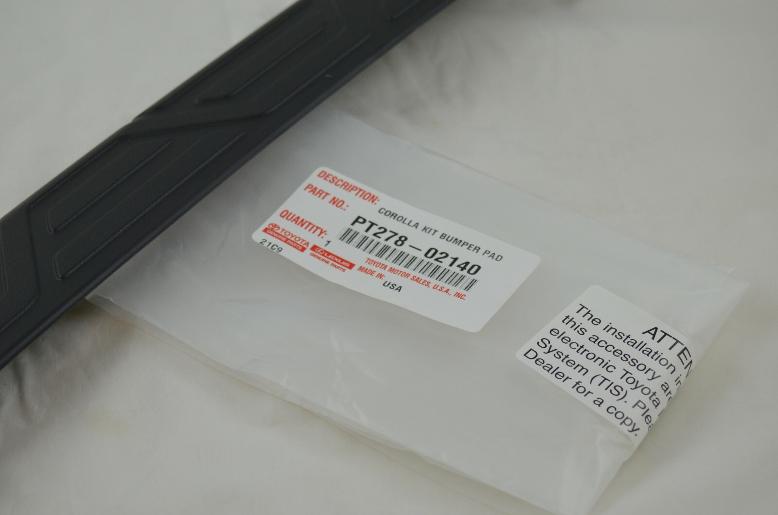 NEW Genuine OEM Toyota Corolla 14-19 Plastic Rear Bumper Protector ...