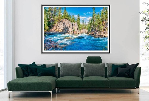 Mountain & Trees River View Print Premium Poster High Quality choose ...