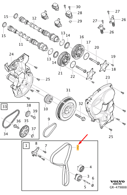 VOLVO XC60 MK2 Timing Belt 32298497 GENUINE for sale online | eBay