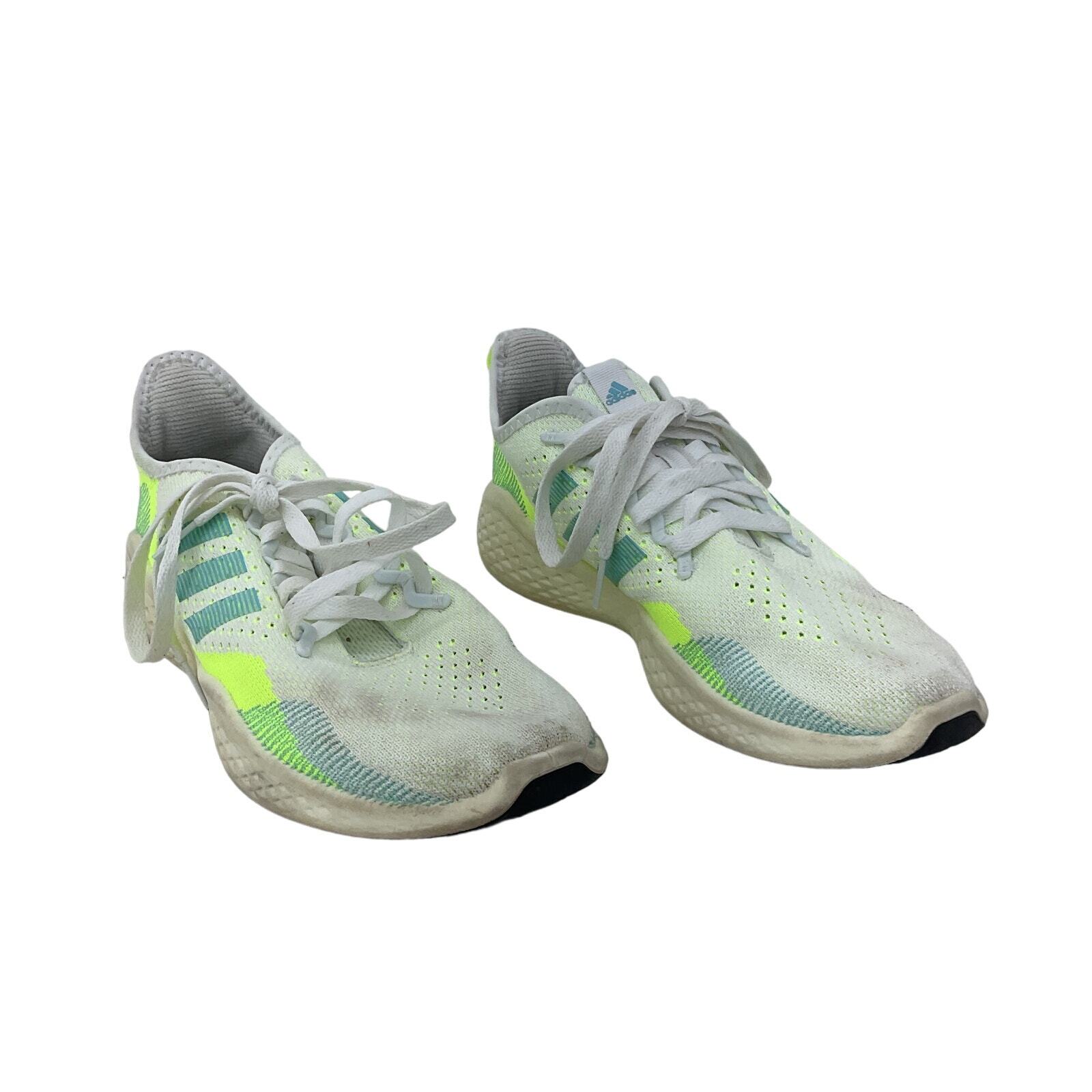Adidas Women's White Neon Yellow Fluid Flow Sneakers … - Gem