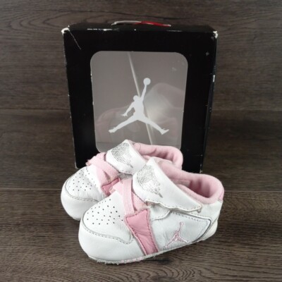 Air Jordan 1st Crib Infant Baby Shoes Size 2C Pink White 370305-162 | eBay