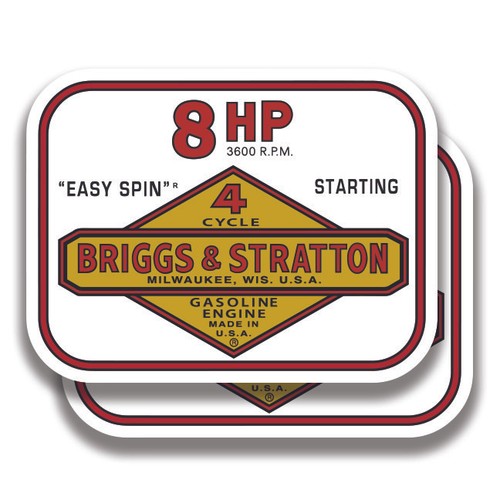 8HP BRIGGS AND STRATTON DECAL Vintage 2 Stickers Bogo Car Window Bumper ...
