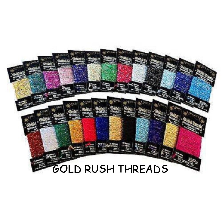 PURPLE Lincatex Gold Rush Metallic Decorative Glitter 3 Ply Thread 10 ...