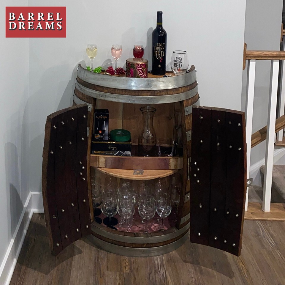 Wine Barrel 1/2 Storage Cabinet | eBay