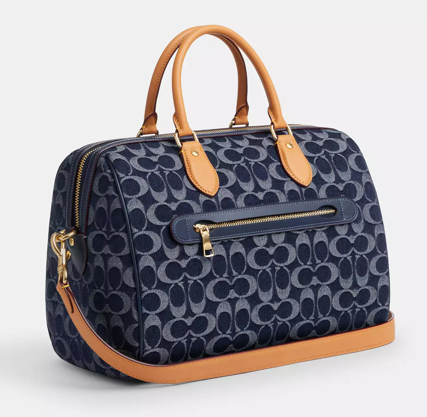 NWT Coach Rowan Large Satchel Bag In Signature Denim CY699 | eBay