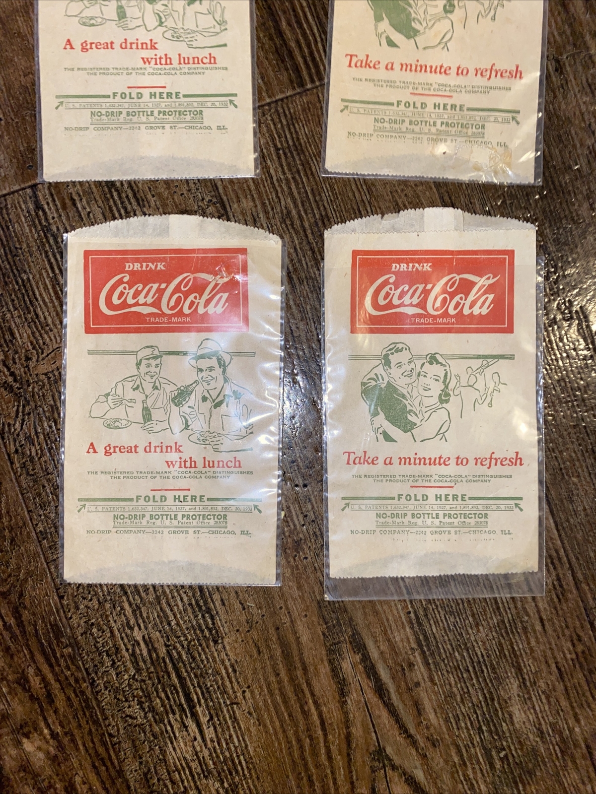4 Vintage Coca Cola BOTTLE WRAP No Drip Protector Sleeves | eBay