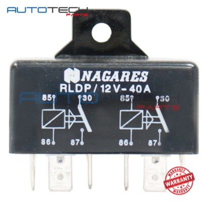 DOUBLE MINI 4 PIN RELAY 12V 40AMP N/O | eBay