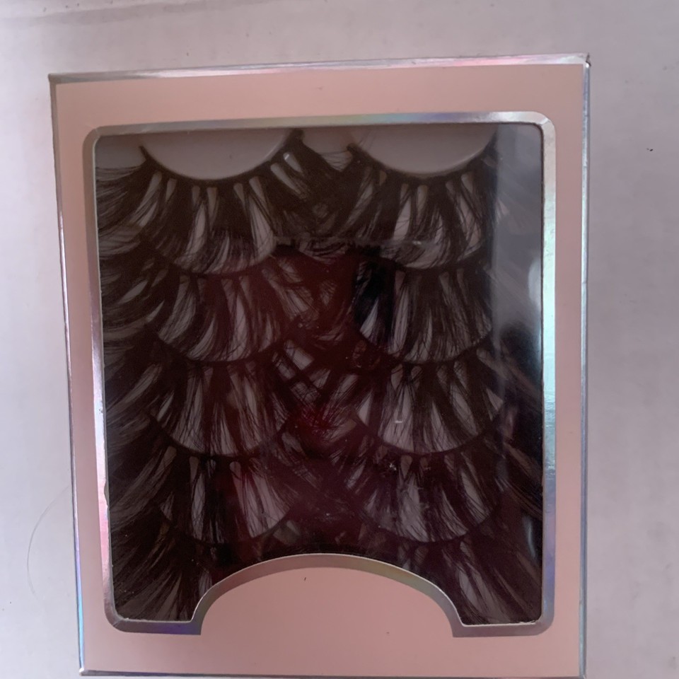 Set of 6 Black Mink False Eyelashes Natural Extension Soft Thick Lashes ...