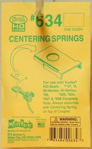 NEW HO Kadee #634 Coupler Centering Springs 12 Pack | eBay