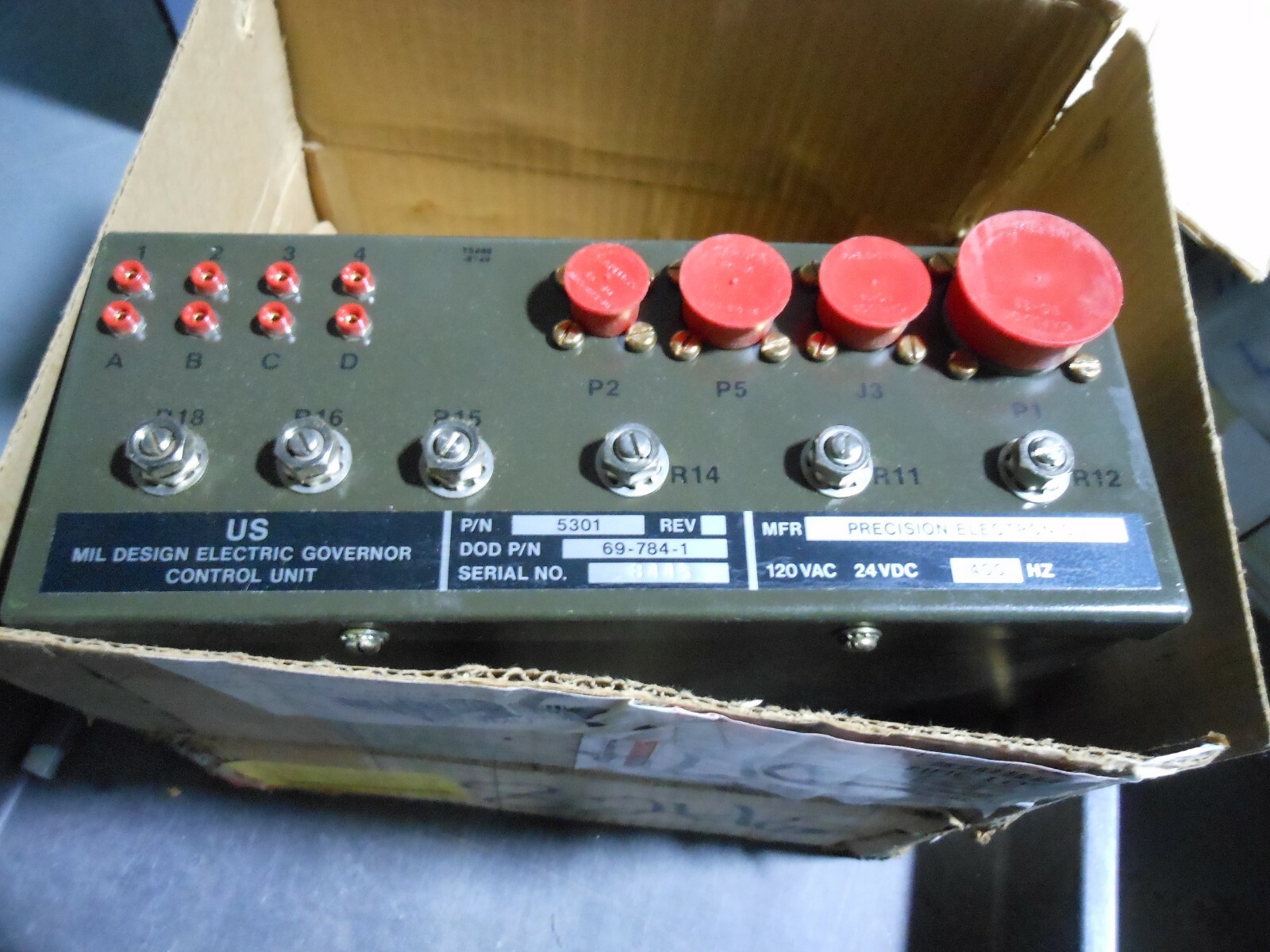 PRECISION ELECTRONICS GOVERNOR CONTROL PEI5301 NSN: 6110-00-222-8246 ...