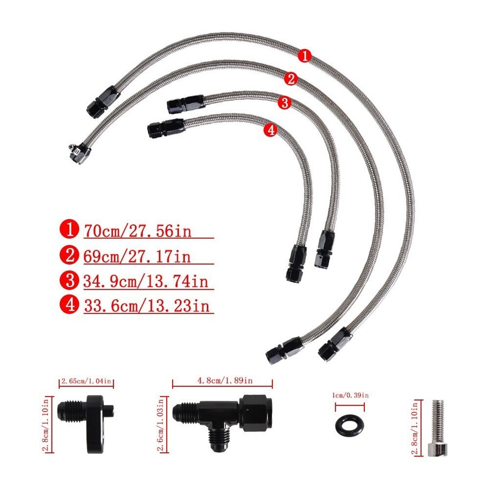For LS LSX LS1 LS2 LS6 LM7 Steam Vent Hose Kit 4AN Complete Coolant ...