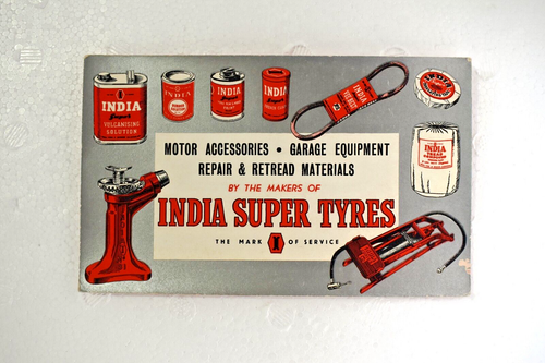 Vintage India Super Tyres Tire Advertising Ink Blotter Card Sign Motor ...
