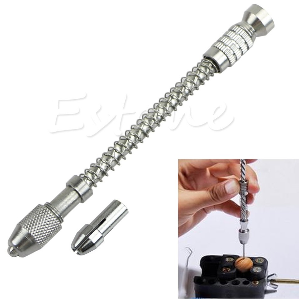 Hot Mini Pin Vise Spiral Hand Push Drill Chuck Micro Twist Bit Jewelry ...